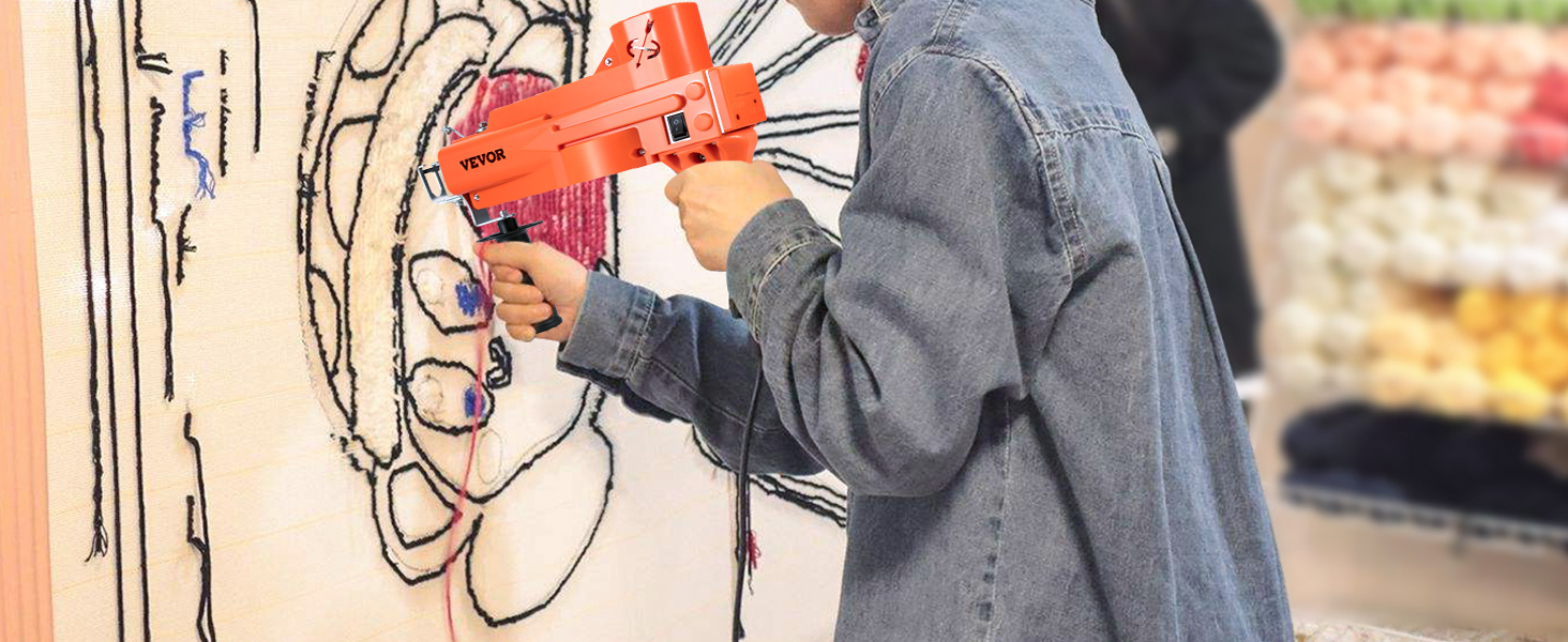 VEVOR Electric Carpet Tufting Machine Weaving Flocking Kit Cut Pile ...