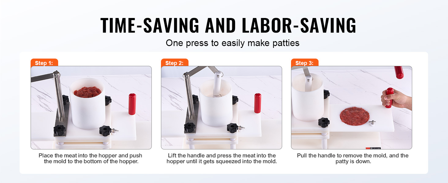 VEVOR Commercial Burger Press 130mm/5inch PE Material Manual with ...