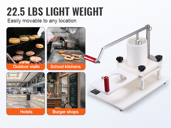 VEVOR Commercial Burger Press 130mm/5inch PE Material Manual with ...