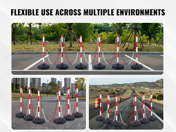 VEVOR Adjustable Traffic Delineator Post Cones, 6 Pack, Traffic Safety ...