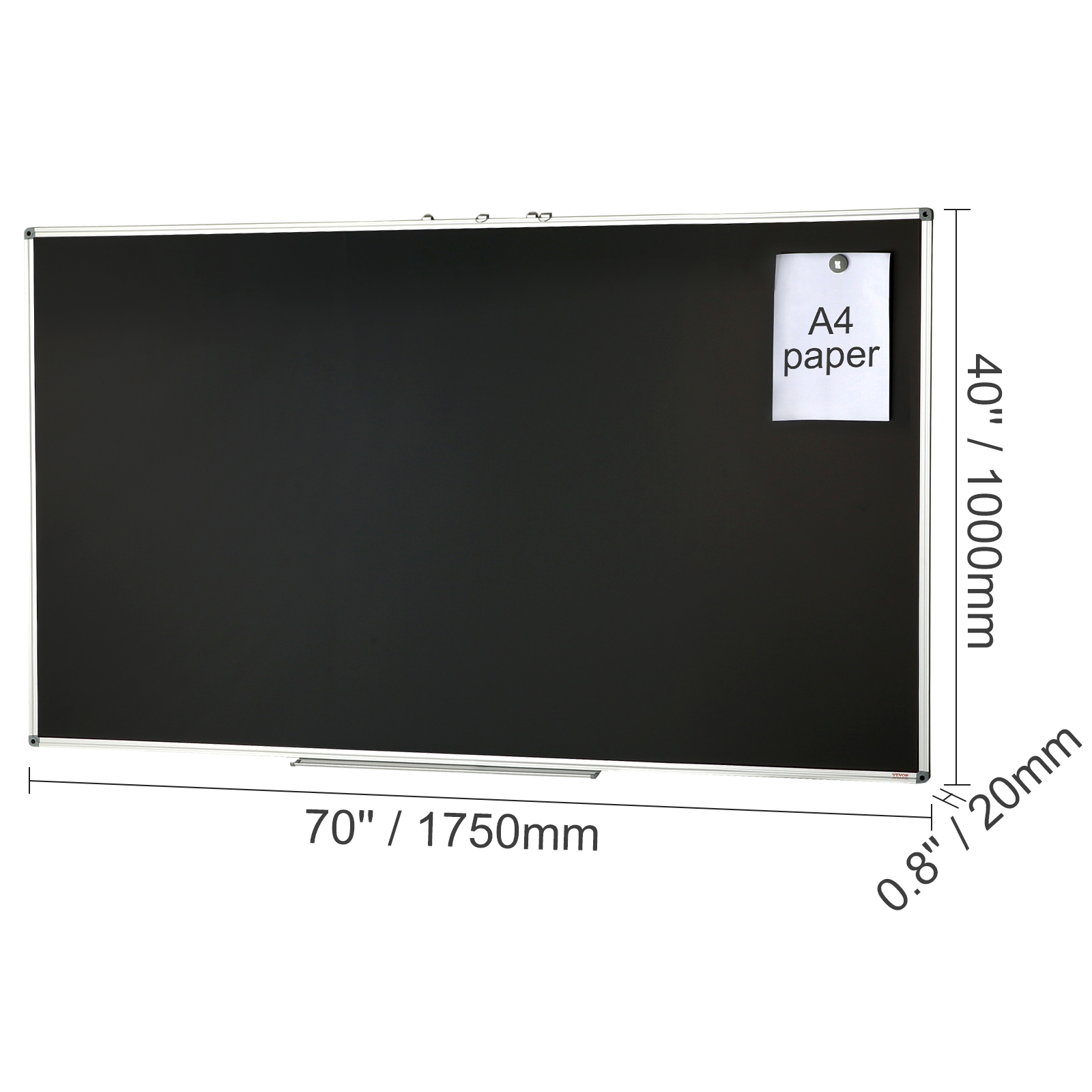 VEVOR Lavagna Nera, Lavagna Grande 175 x 100 cm con Telaio in Alluminio ...