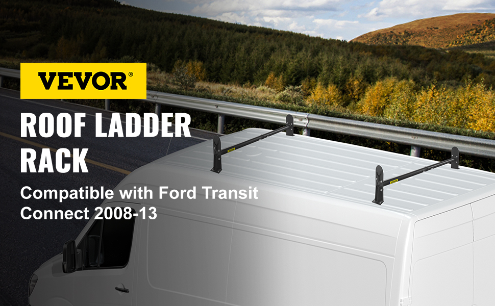 VEVOR Universal Van Ladder Roof Racks, 2 Bars, 331 LBS Capacity, 34.6 ...