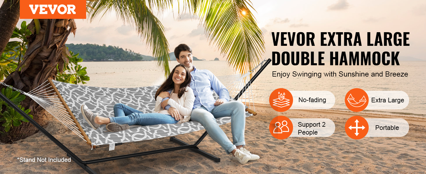 Mophorn Double Quilted Fabric Hammock, 12 FT Double Hammock with ...