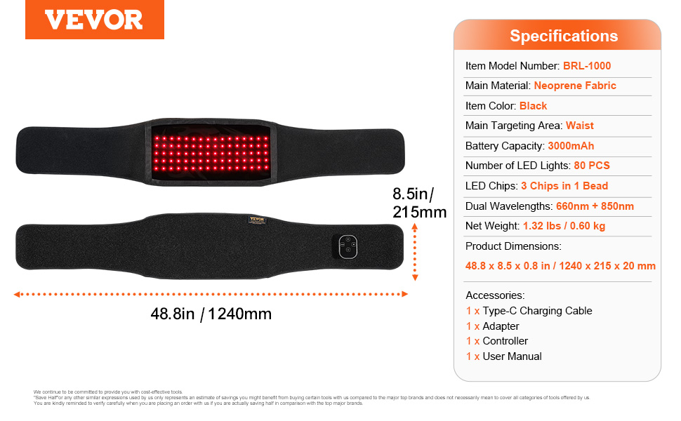 Red Light Therapy Belt for Waist Shoulder 660&850nm Light Therapy ...