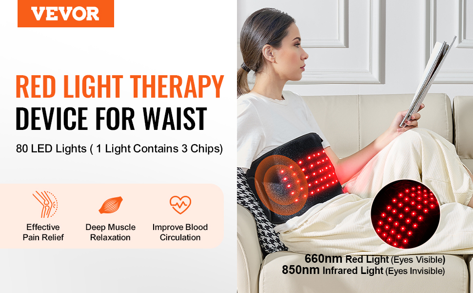 Red Light Therapy Belt for Waist Shoulder 660&850nm Light Therapy ...