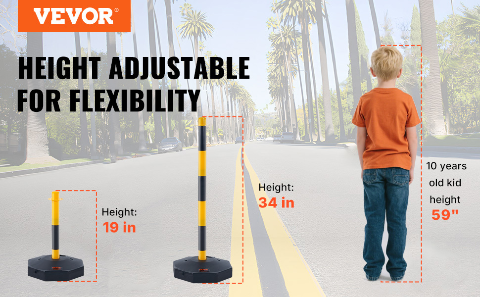 VEVOR Adjustable Traffic Delineator Post Cones, 2 Pack, Traffic Safety ...