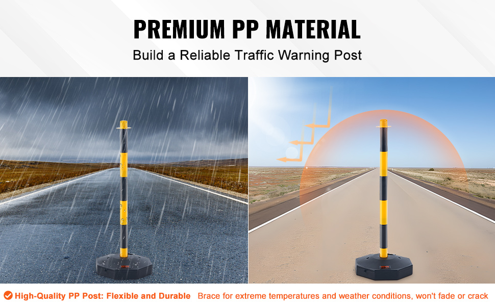 VEVOR Adjustable Traffic Delineator Post Cones, 2 Pack, Traffic Safety ...