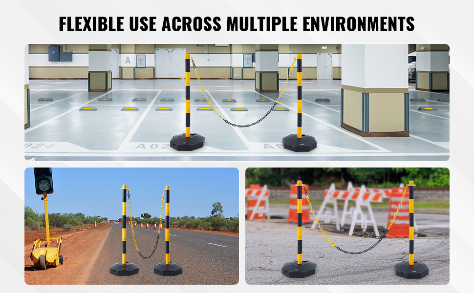 VEVOR Adjustable Traffic Delineator Post Cones, 2 Pack, Traffic Safety ...