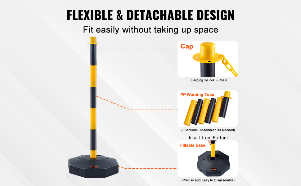 Outdoor Warning Posts 2-Pack Traffic Delineator Posts With Fillable ...