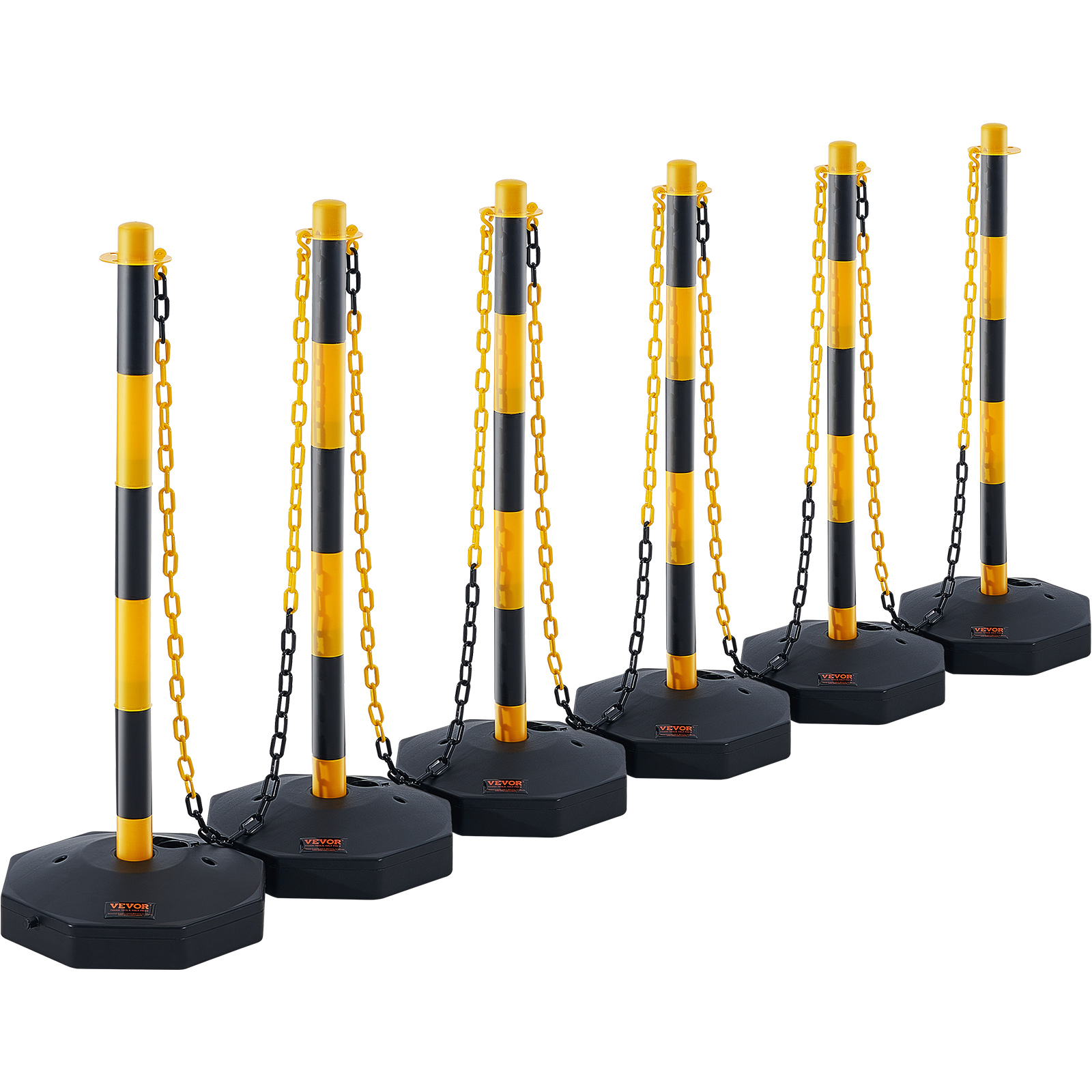 VEVOR 2/4/6PCs Traffic Delineator Post Cones with Fillable Base 8/6.6FT ...