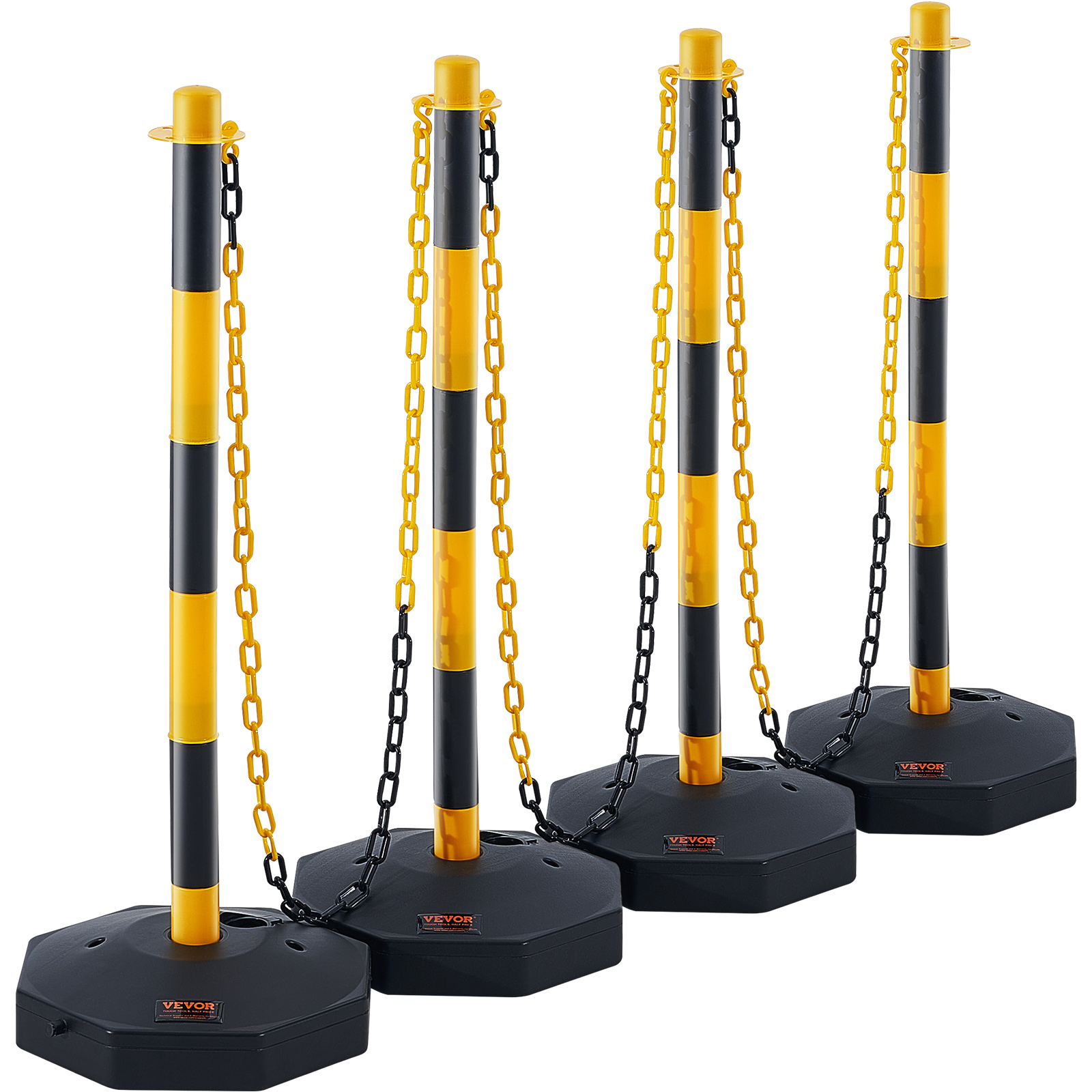 VEVOR 2/4/6PCs Traffic Delineator Post Cones with Fillable Base 8/6.6FT ...