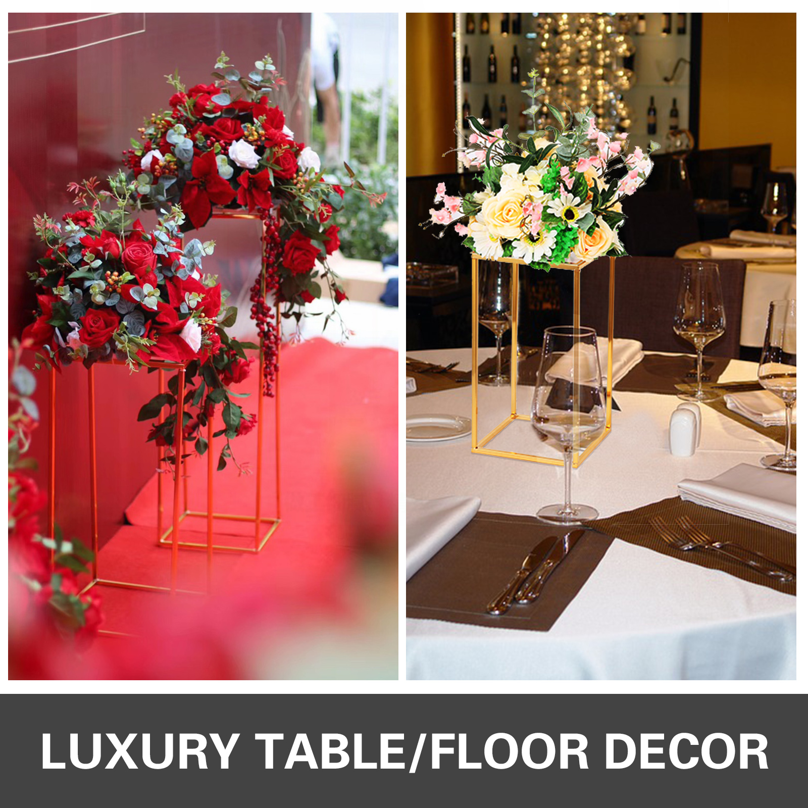 Wedding Flower Stand Metal Vase Stand 11pcs Gold Centerpiece Wedding ...