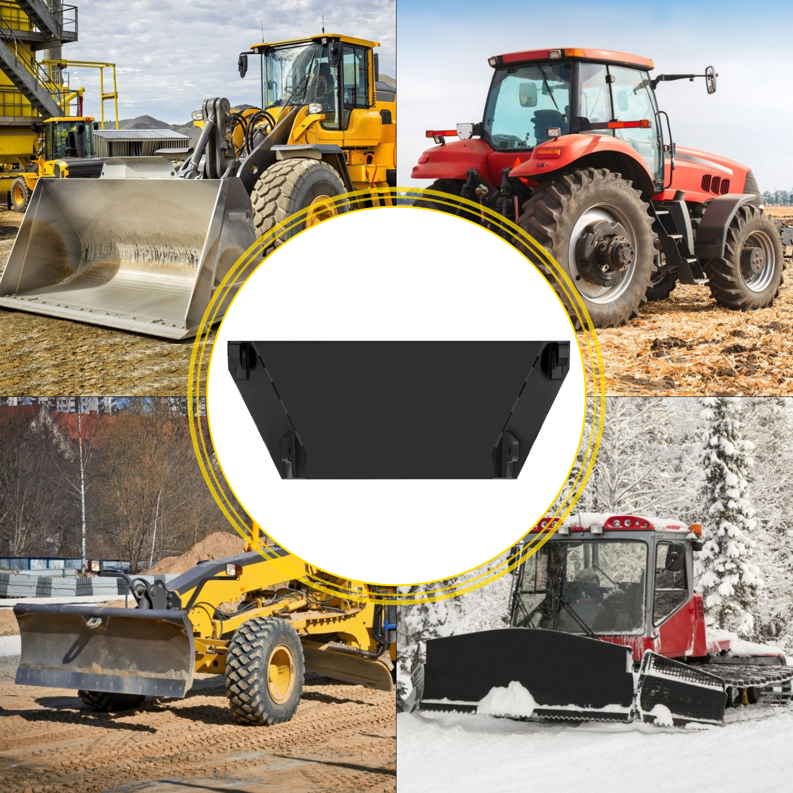 VEVOR Attachments Mount Plate 0.67" Thick Base Plate Skid Steer Plate ...