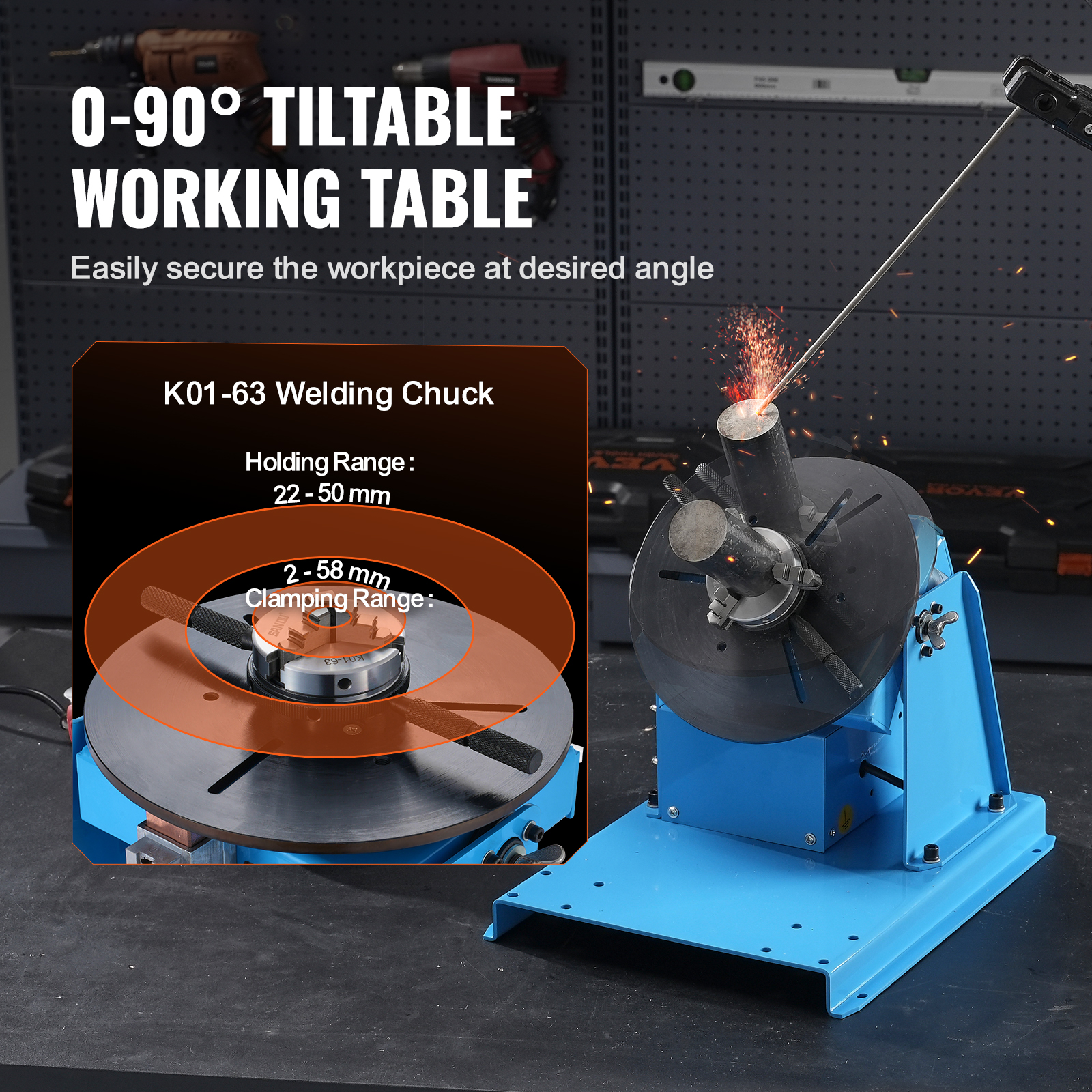VEVOR 50/1000/30/10KG Rotary Welding Positioner Positioning Turntable ...