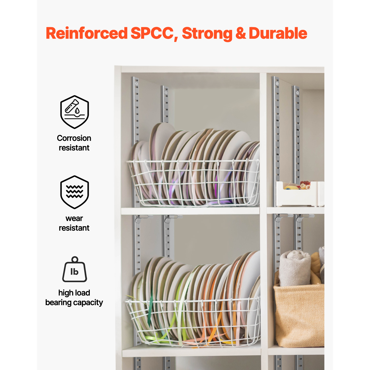 Mophorn 36.3-Inch Adjustable Shelf Pilaster, 6-Pack, Stainless Steel ...