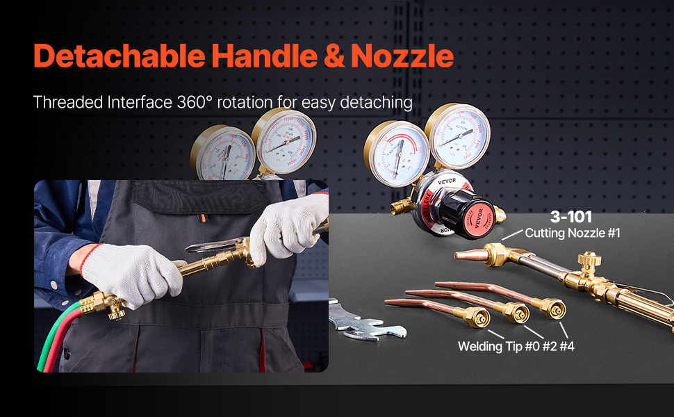 Oxygen Acetylene Torch Kit 14PCS Gas Welding Cutting Set & Portable ...