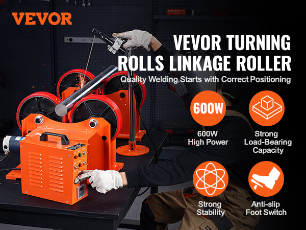 VEVOR 110V Turning Rolls Linkage Roller, 1000KG/2205LBS Loading Welding ...