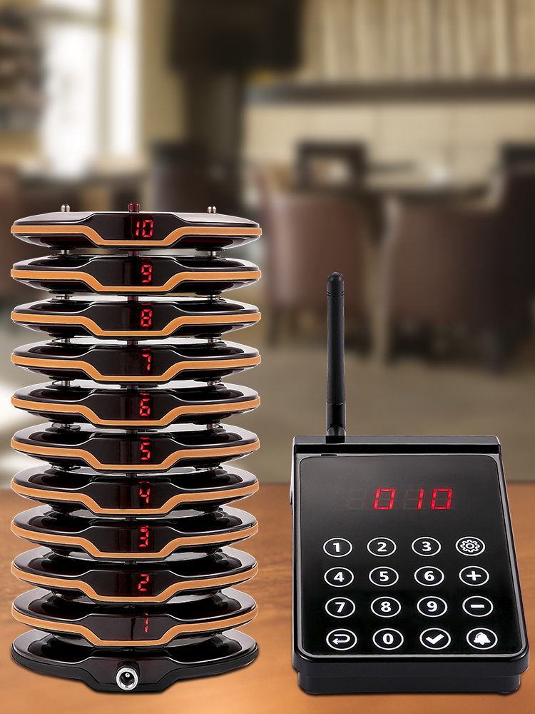 VEVOR Restaurant Pager System 10 Coasters Max 98 Nursery Pager Wireless ...