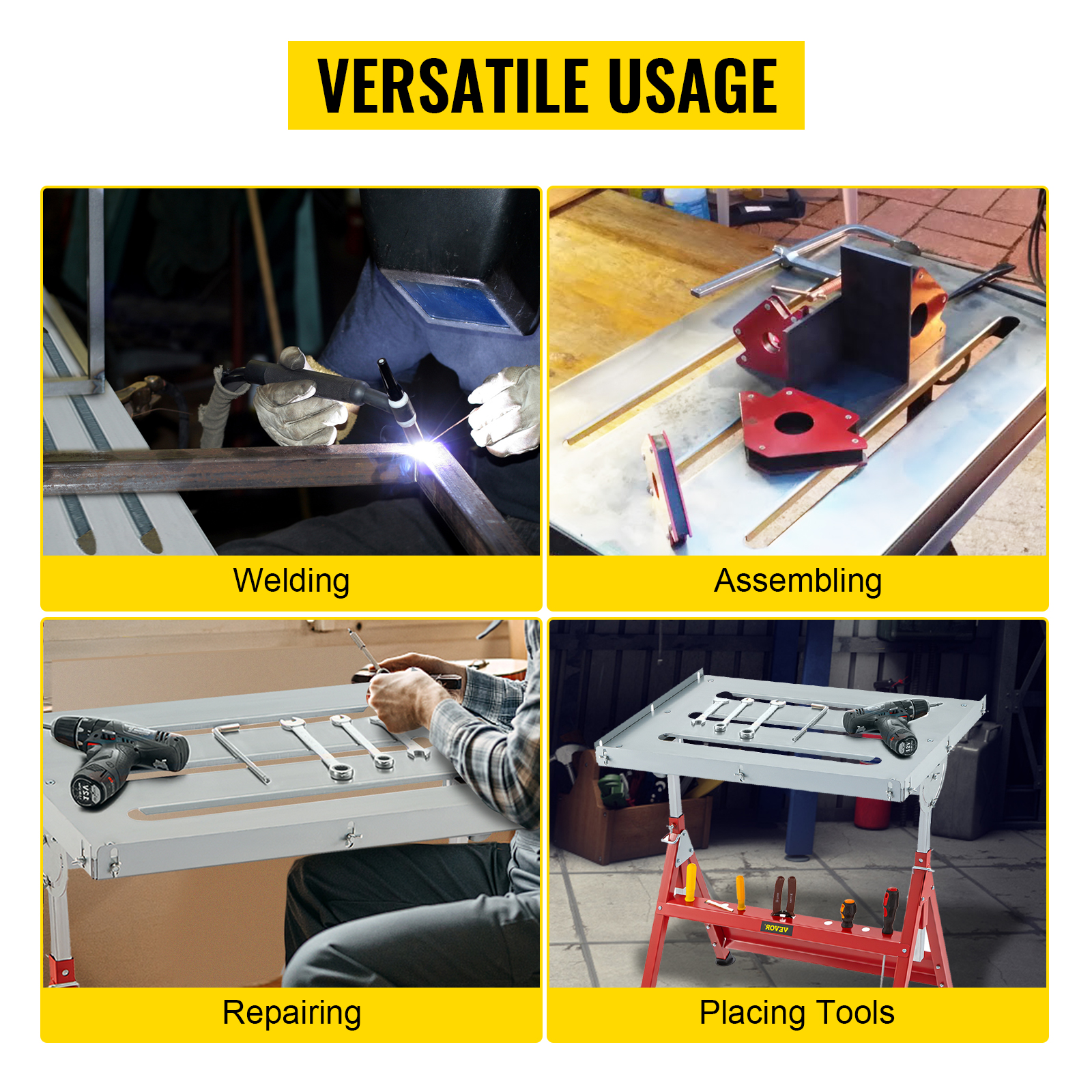 VEVOR Welding Table 36'' x 20'' Steel Welding Table Three 1.1 in ...