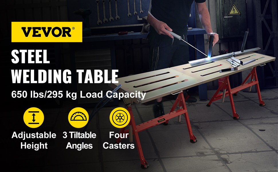 Vevor Table De Soudage Pliante 228 X 51 Cm Table De Soudure Réglable En Hauter | VEVOR FR