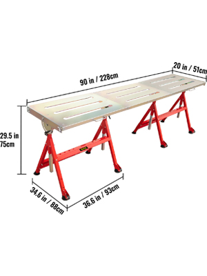 Vevor Table De Soudage Pliante 228 X 51 Cm Table De Soudure Réglable En Hauter | VEVOR FR