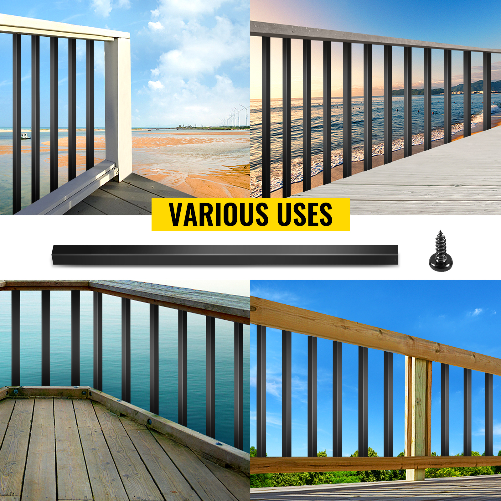 Unique Metals Home Depot Deck Balusters 61 Pack Metal Deck Spindles, 32 ...