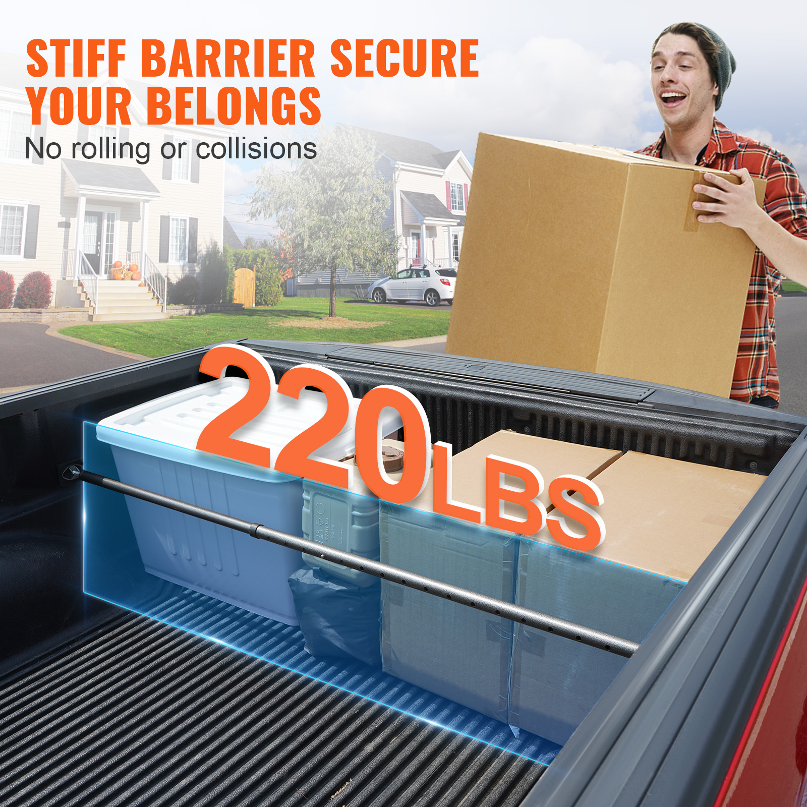 VEVOR Adjustable Cargo Bar Pickup Truck Bed Ratcheting Stabilizer 1 or ...