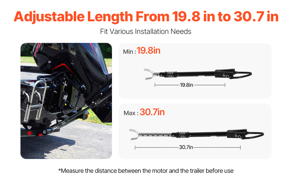 Adjustable Transom Saver 19.8-30.7 in Transom Saver with Heavy-Duty ...