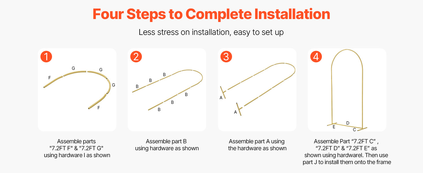 VEVOR Metal Arch Backdrop Stand Set of 3 Stand with Case Connection for ...