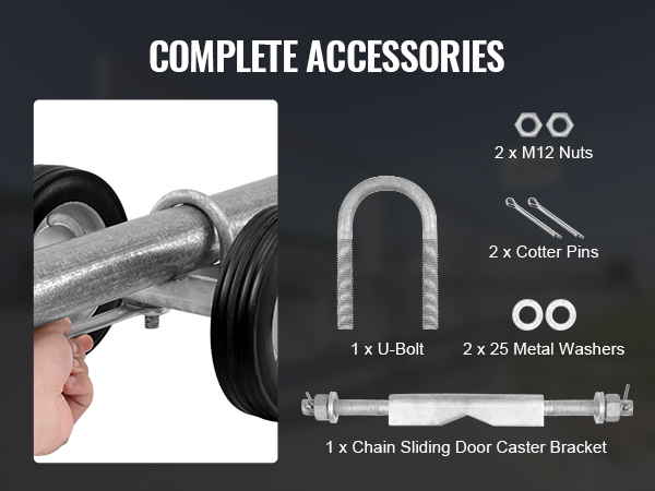 VEVOR Sliding Gate Kit 6” Heavy Duty Rolling Hardware for Door 600 lbs ...