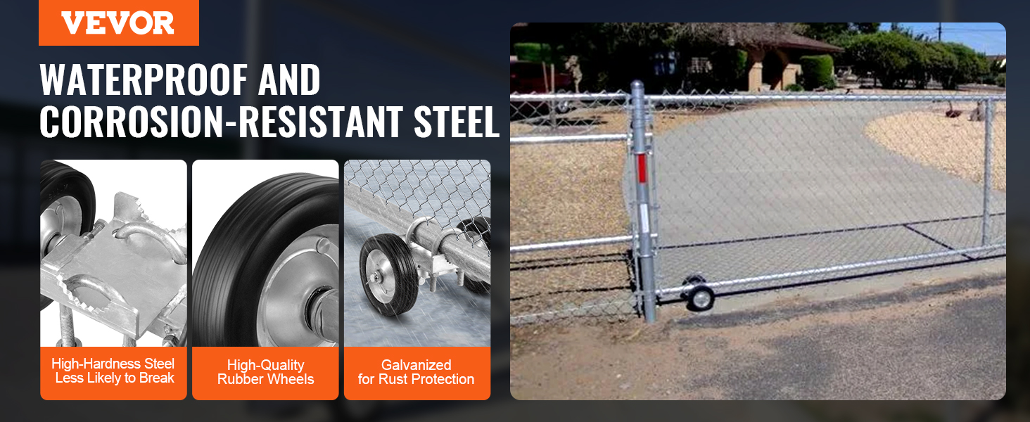 VEVOR Sliding Gate Kit 6” Adjustable Heavy Duty Rolling Hardware 600 ...