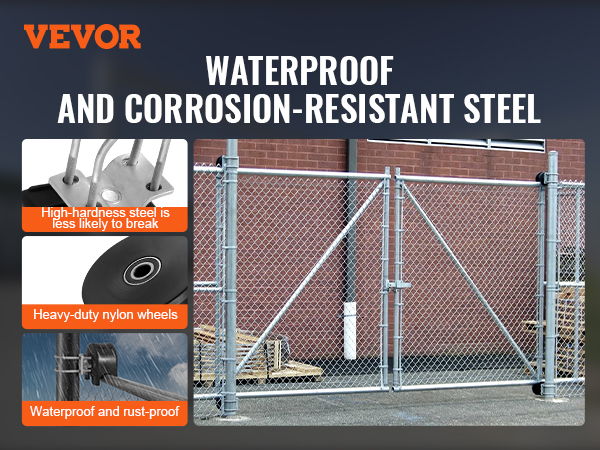 VEVOR Sliding Gate Kit w/ U-Shaped Groove 4 Track Wheels/Cover for ...