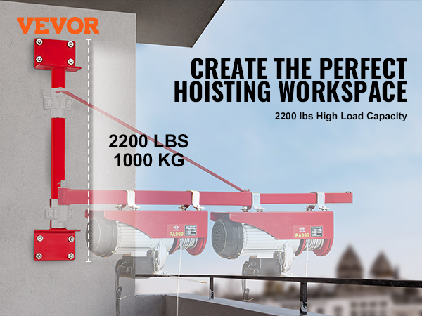 VEVOR Electric Hoist Support Pole, 2200 lbs Max Load Capacity, Electric ...