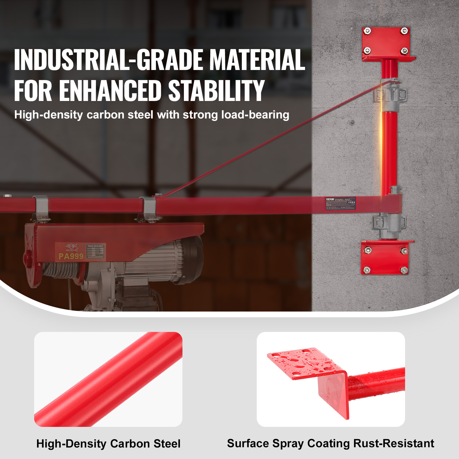 VEVOR Electric Hoist Support Arm/Pole Swinging Holder 1320/660/2200 lbs ...