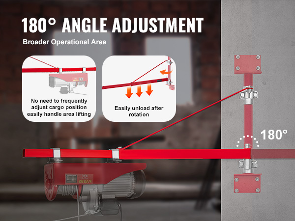 VEVOR Electric Hoist Support Arm, 1320 lbs Max Load Capacity, Electric ...