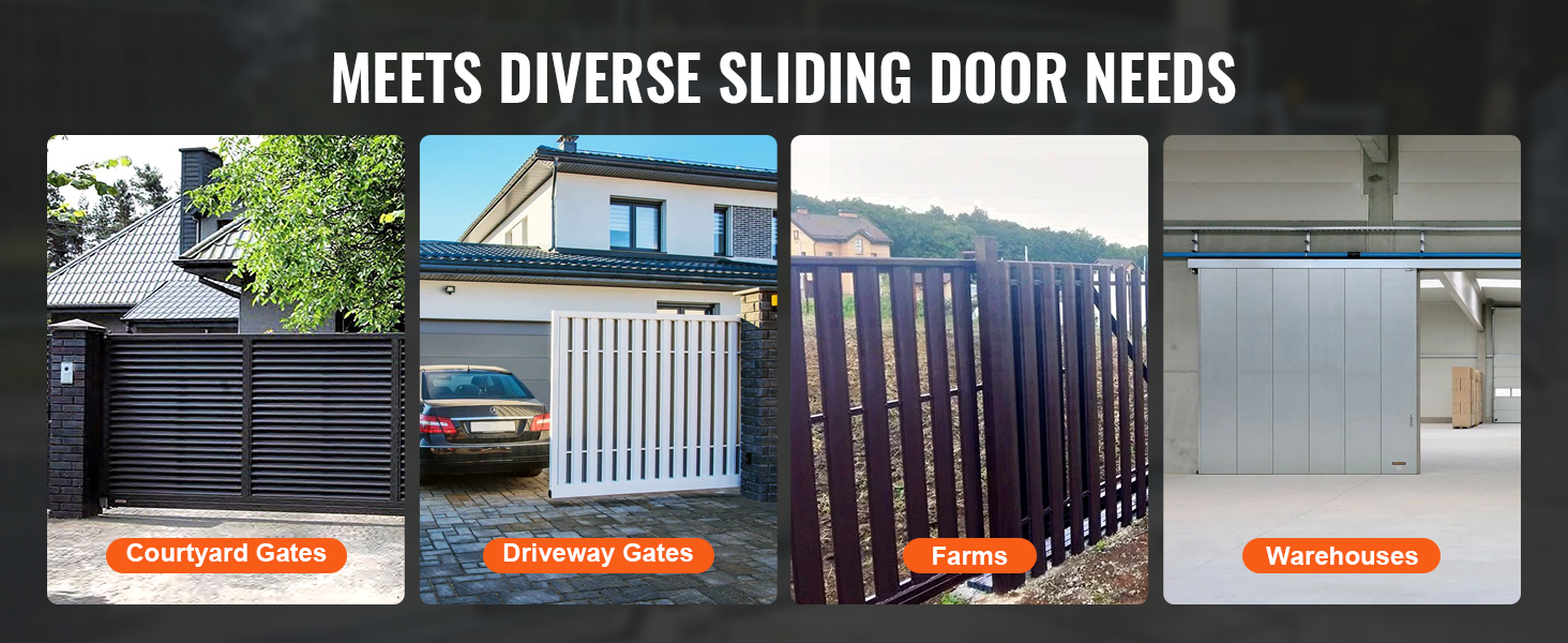 VEVOR Sliding Gate Kit 6” Rolling Hardware with L-Bracket Adjustable ...