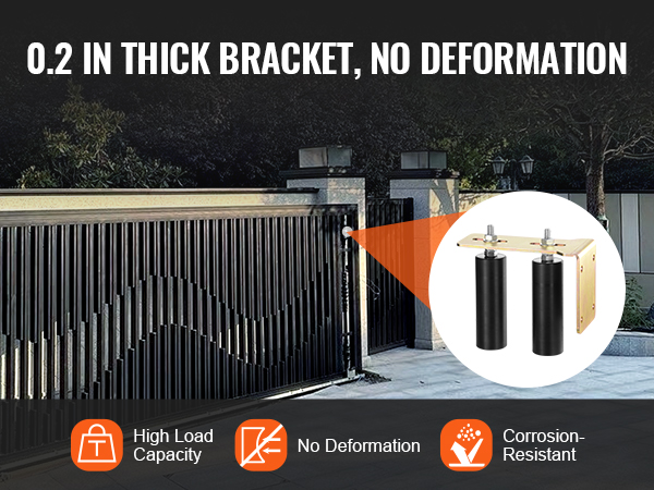 VEVOR Sliding Gate Kit 6” Rolling Hardware with L-Bracket Adjustable ...