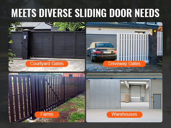 VEVOR Sliding Gate Kit 6” Rolling Hardware with T-Bracket Adjustable ...