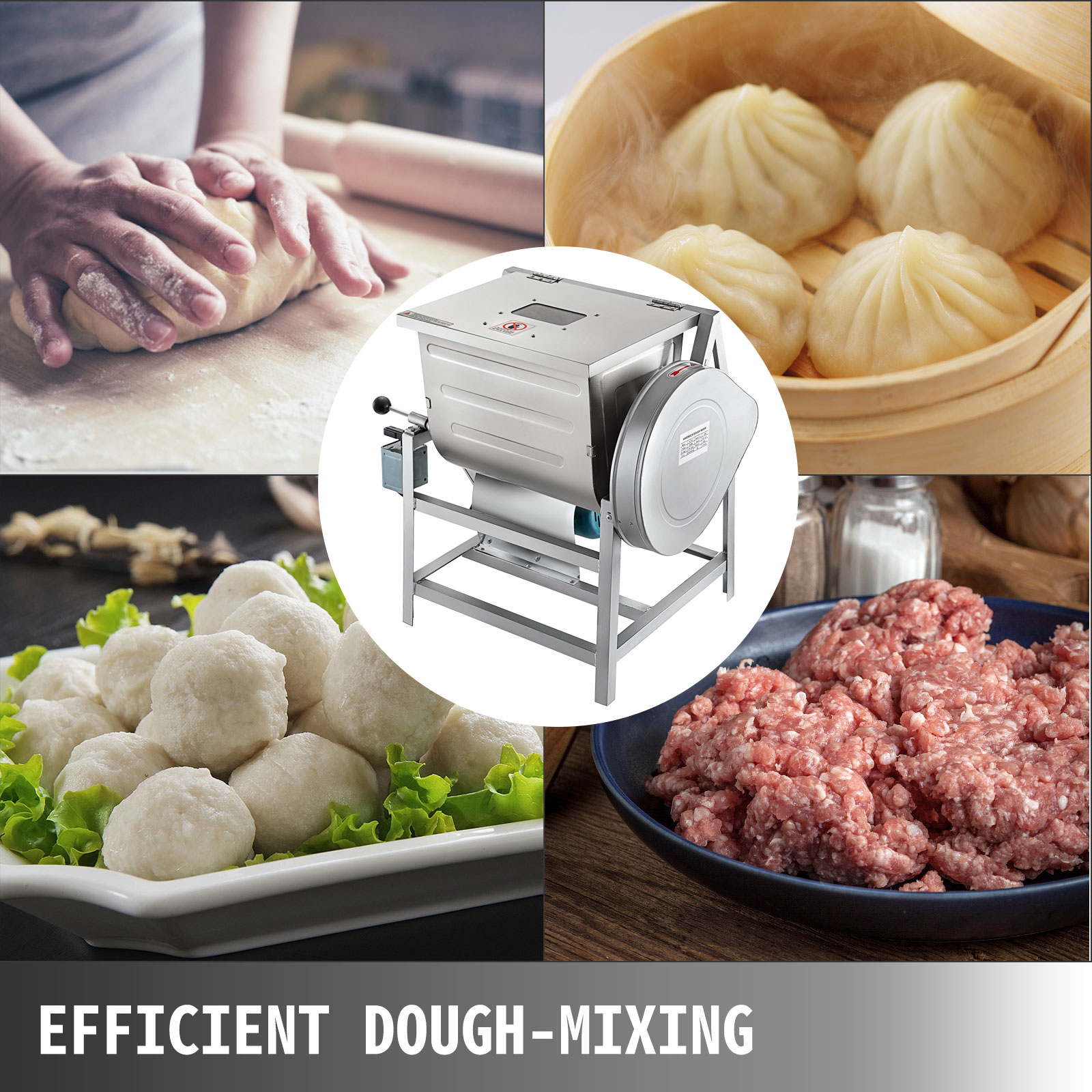 VEVOR 110V Commercial Dough Mixer 15kg, Kneading Capacity 30 QT, Flour ...