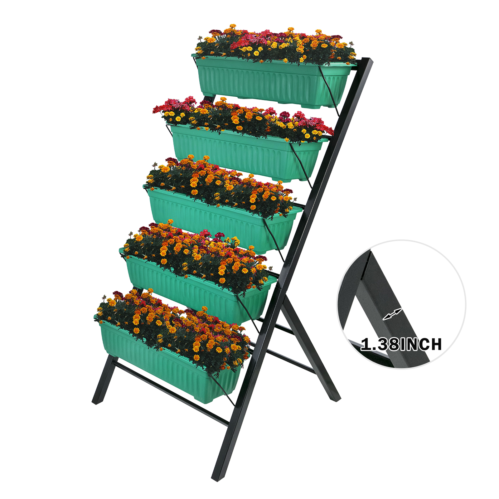 VEVOR Vertical Garden Planter 4 Feet Vertical Planters Outdoor with 5 ...