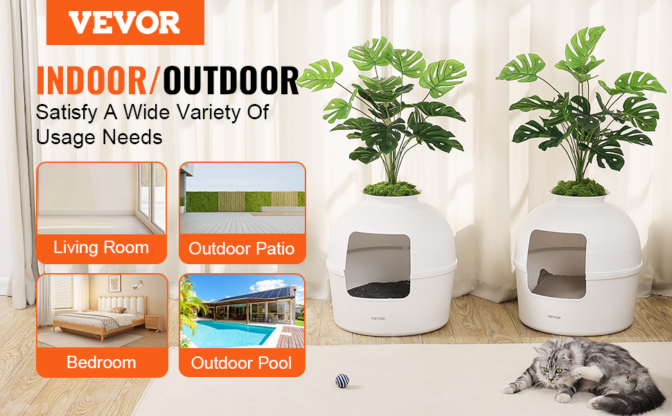 VEVOR Odor-Free Plant Cat Litter Box Hidden Cat Litter Box with ...
