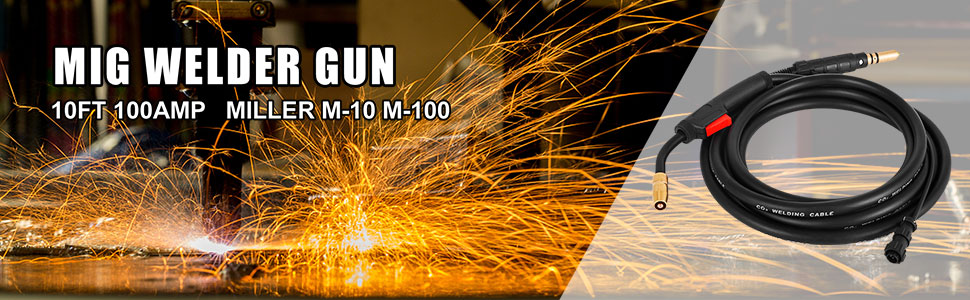 Miller M-100 M-10 248282 100 Amp Mig Welding Torch Stinger 10ft Welder ...