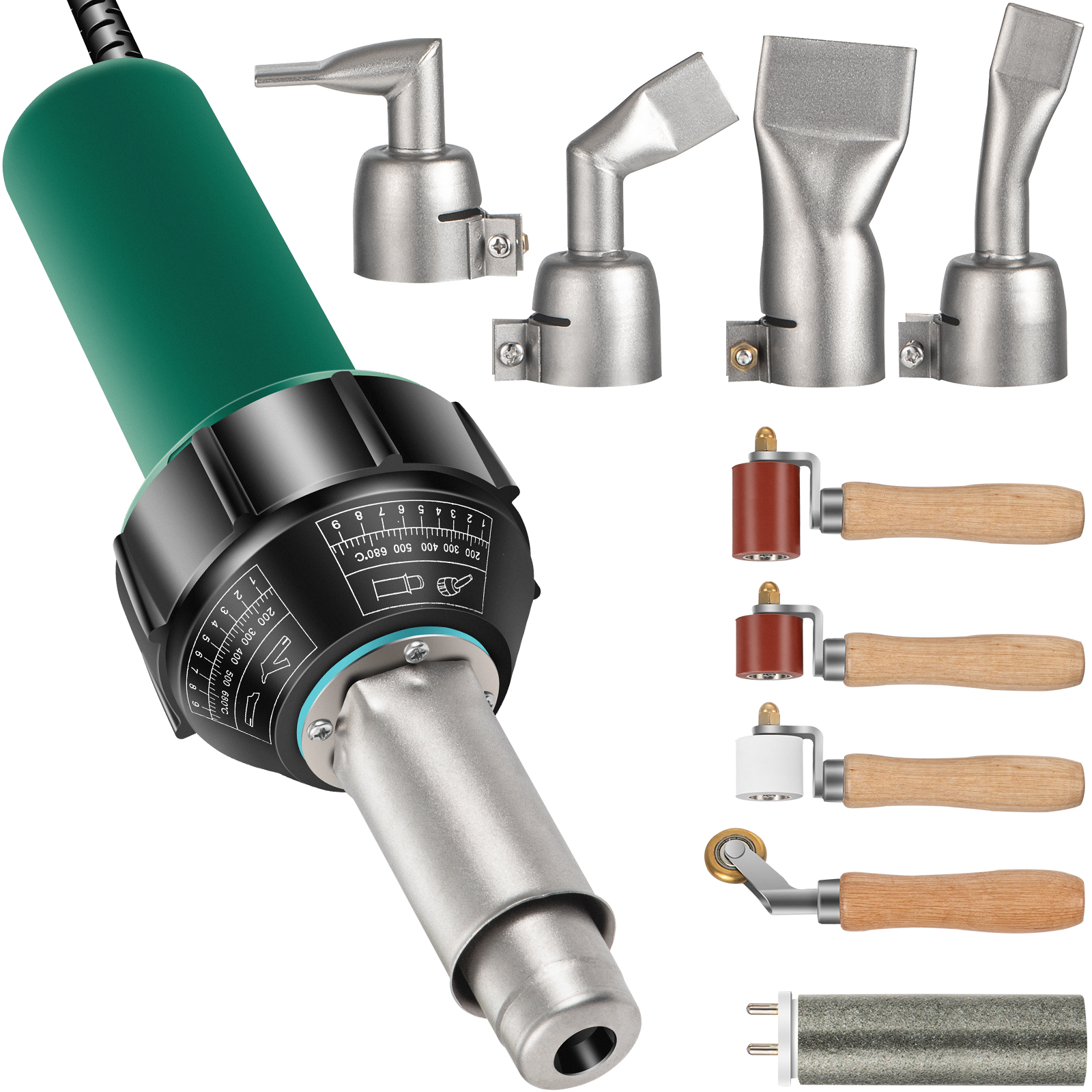 VEVOR Roofing Welder PVC Welding Gun 9 pcs 1600W 120V Hot Air Welding ...