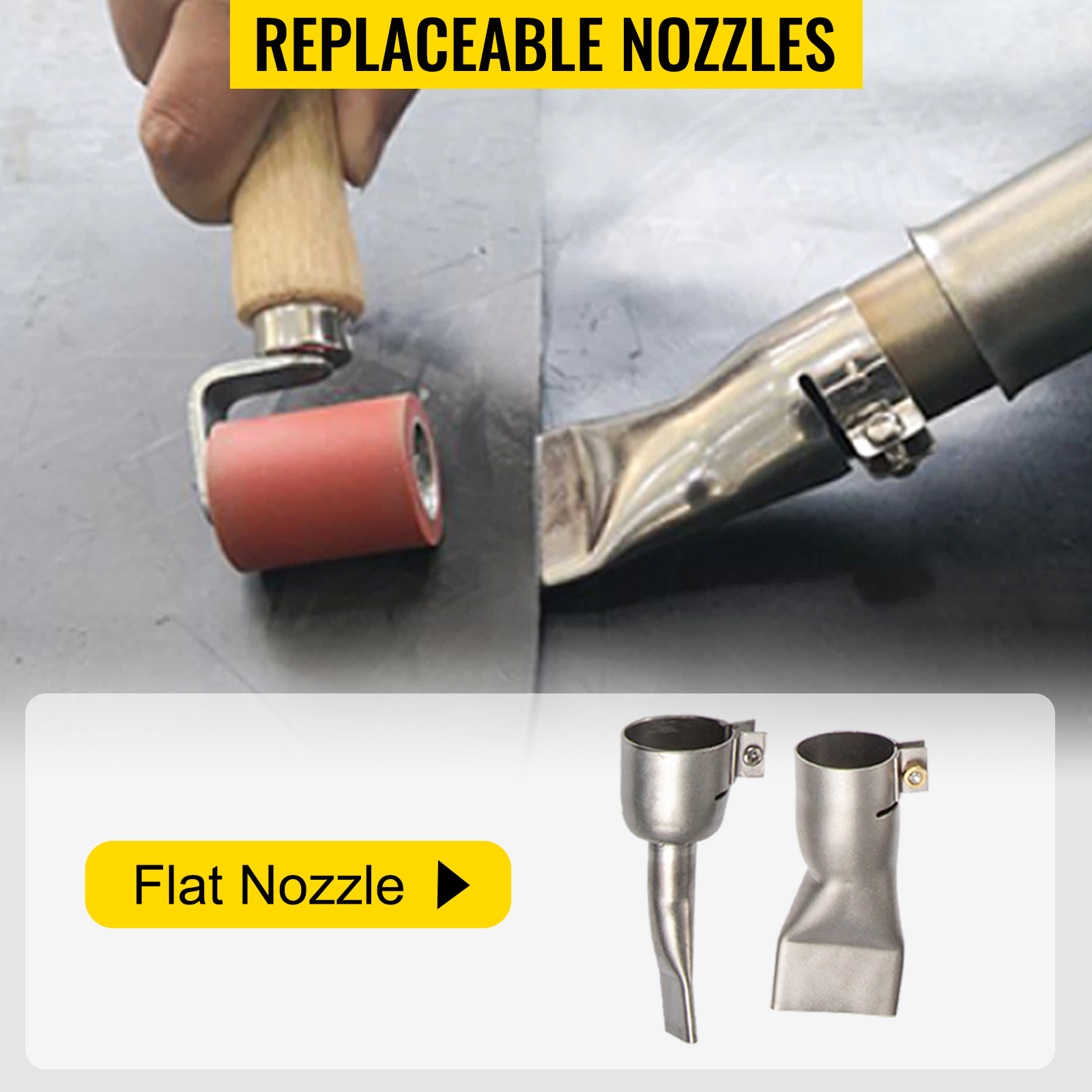 VEVOR Roofing Welder, 5 Pcs PVC Welding Gun, 1600W Hot Air Plastic ...