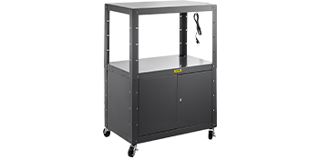 VEVOR Steel AV Cart, 41 Inch Height Adjustable Media Cart with Locking ...