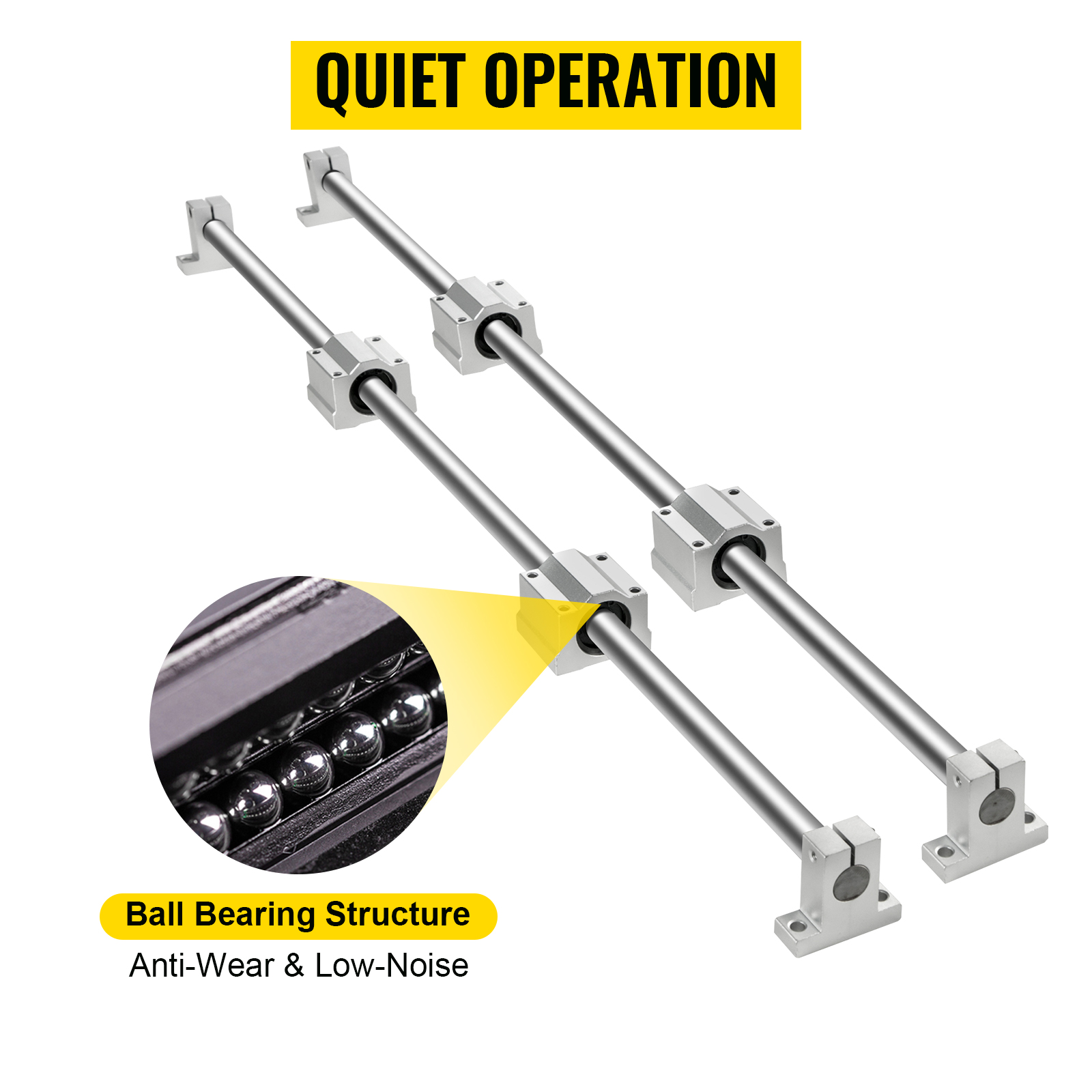 VEVOR Linear Rail Slide 2PCs 16mm x 1000mm Linear Bearing Slide Set ...