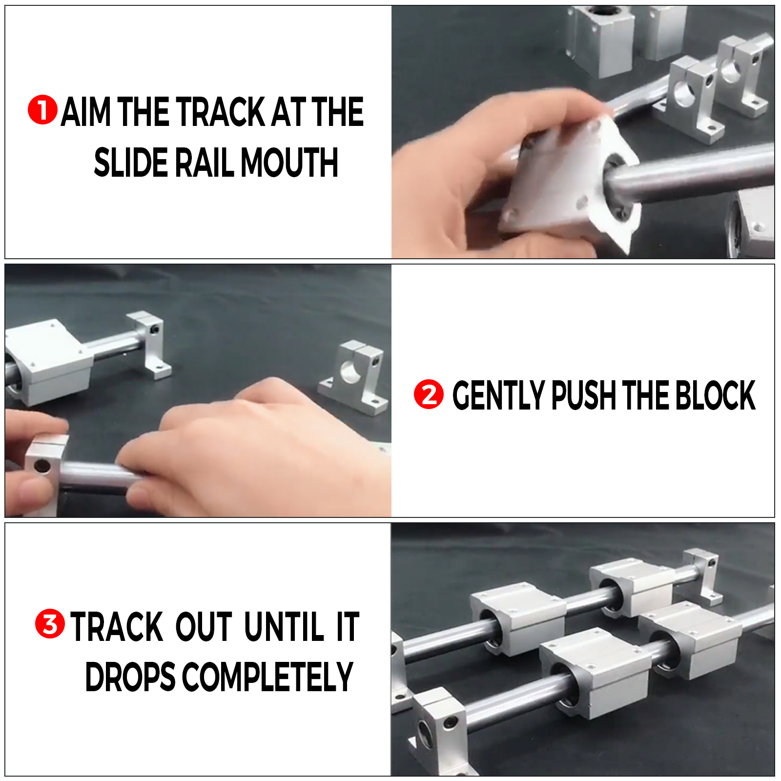 VEVOR 2x600mm Rails Linear Rail Shaft Rod Rail +4PCS SCS16UU Slide ...