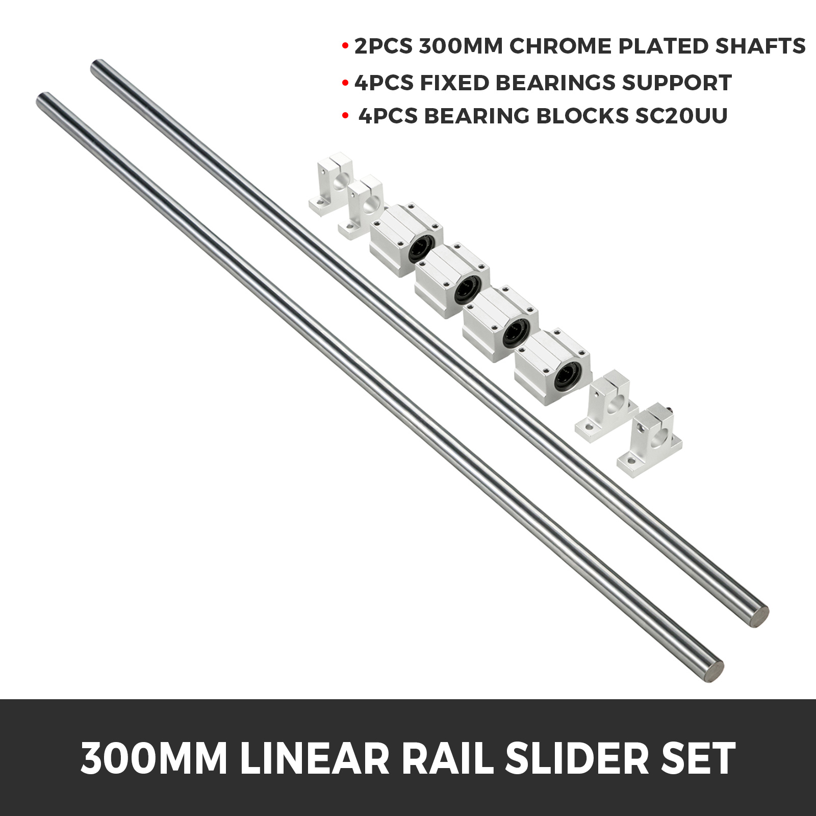 VEVOR Linear Rail Slide 2PCs 20mm x 300mm Linear Bearing Slide Set with ...