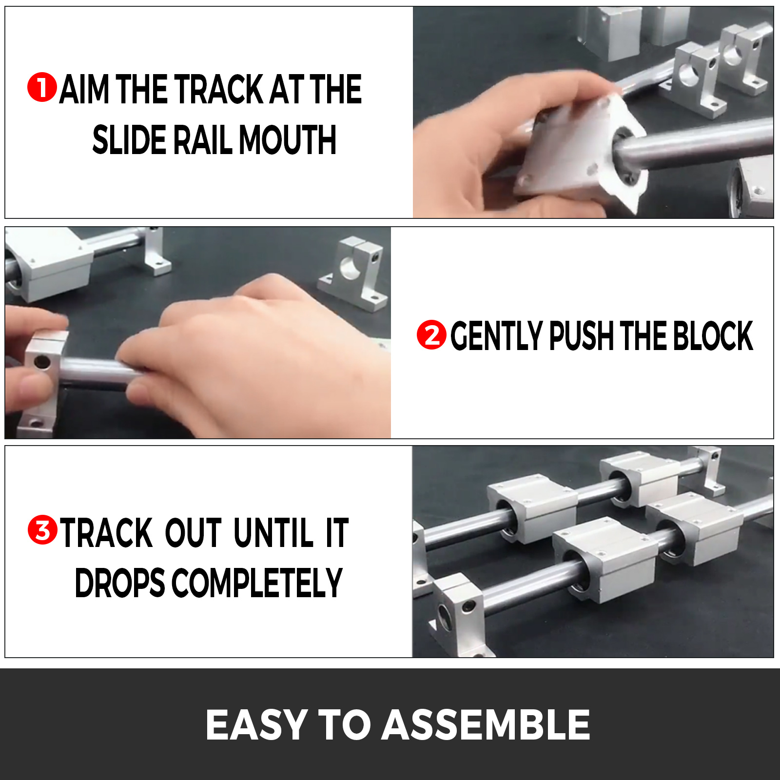 Optical Axis 20mm 600mm Linear Rail Shaft Rod With Bearing Block ...