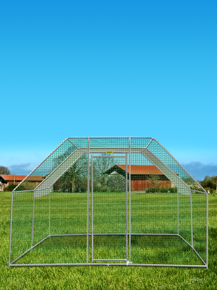 Vevor Large Metal Chicken Coop Hen Run House Flat Walk-in Cage 12.8x9 ...